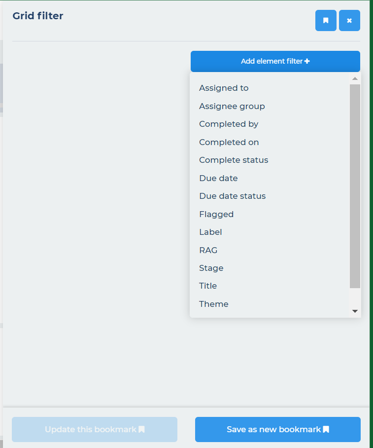 How do I filter elements in a Grid?