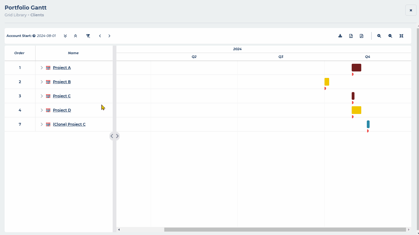 How do I create cross project (grid) dependencies?